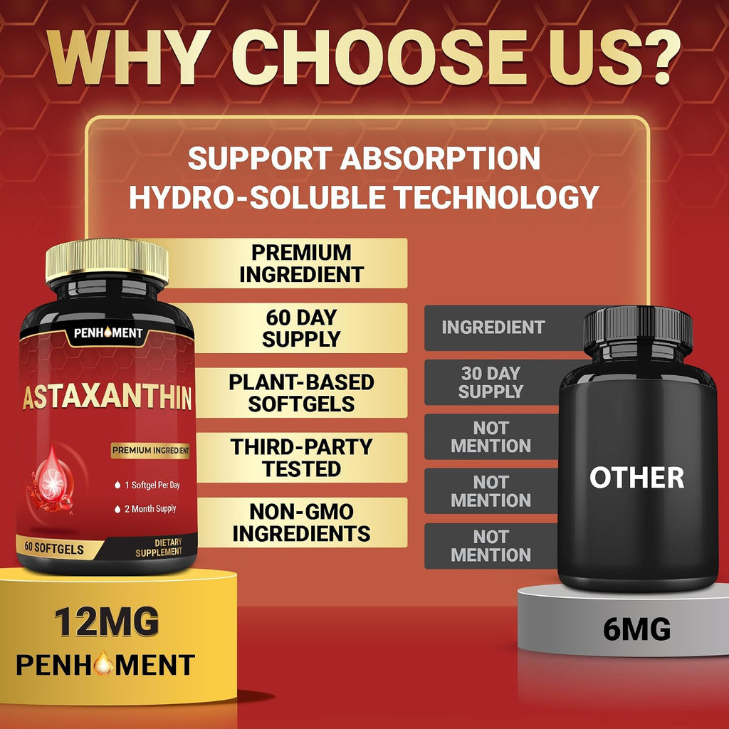 Astaxanthin 12 mg for anti-aging