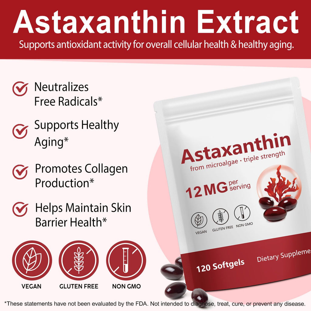 Astaxanthin 12 mg for antioxidant support