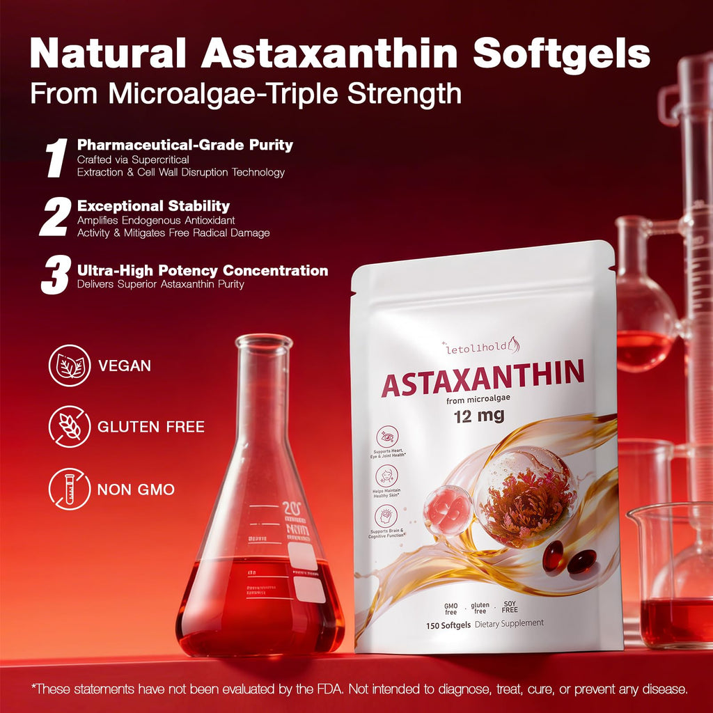 Astaxanthin 12 mg for overall wellness