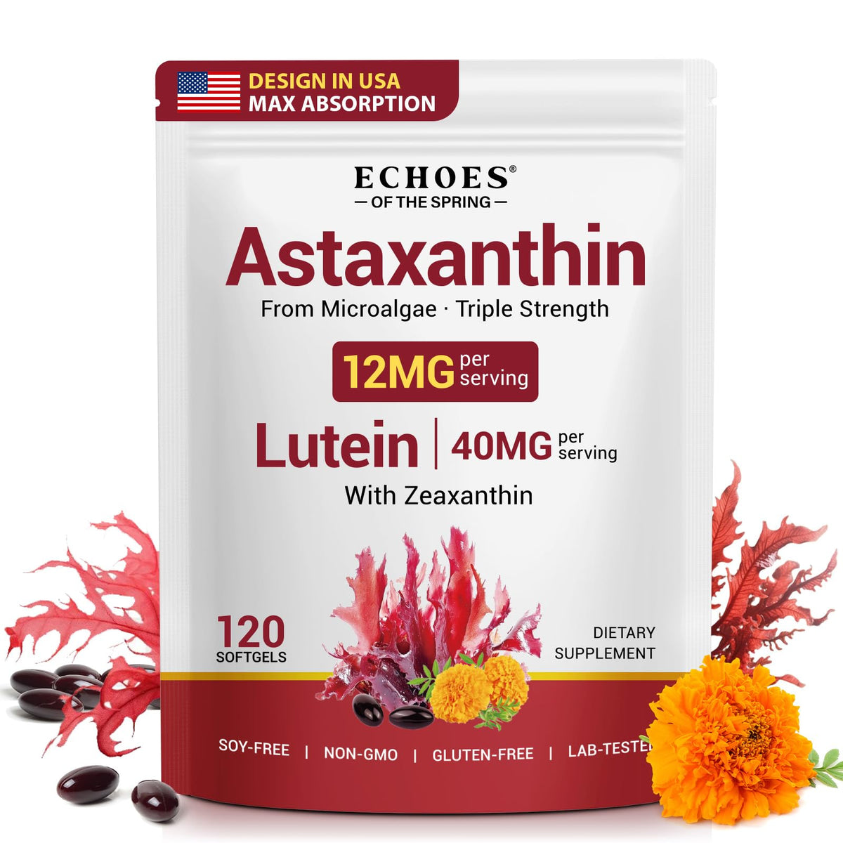 Astaxanthin 12 mg softgels for eye health