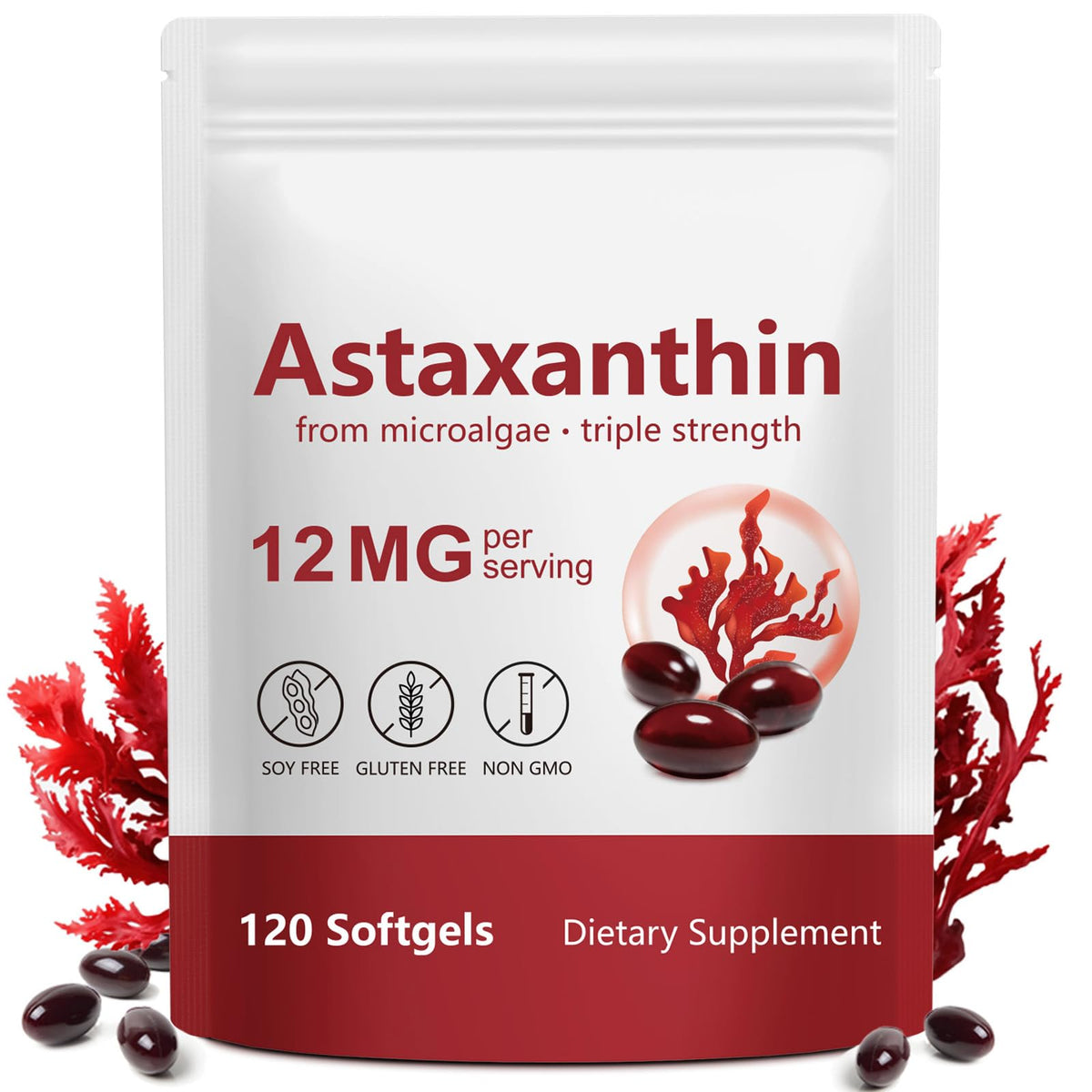 Astaxanthin 12 mg softgels for skin health