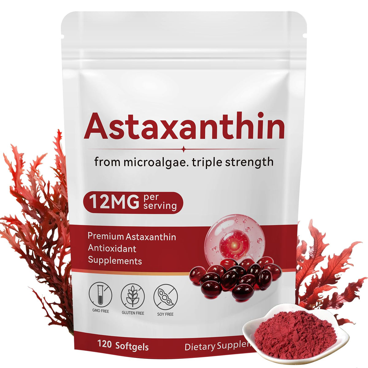 Astaxanthin 12 mg softgels for wellness