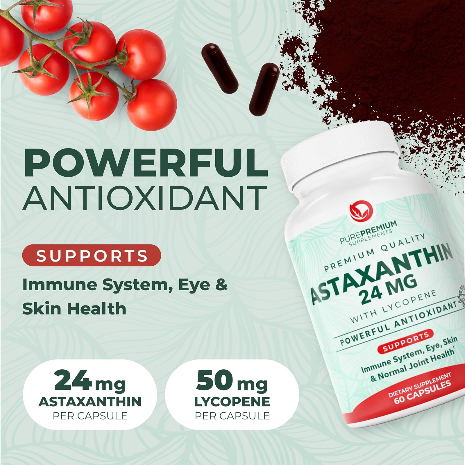 Astaxanthin 24 mg for skin health