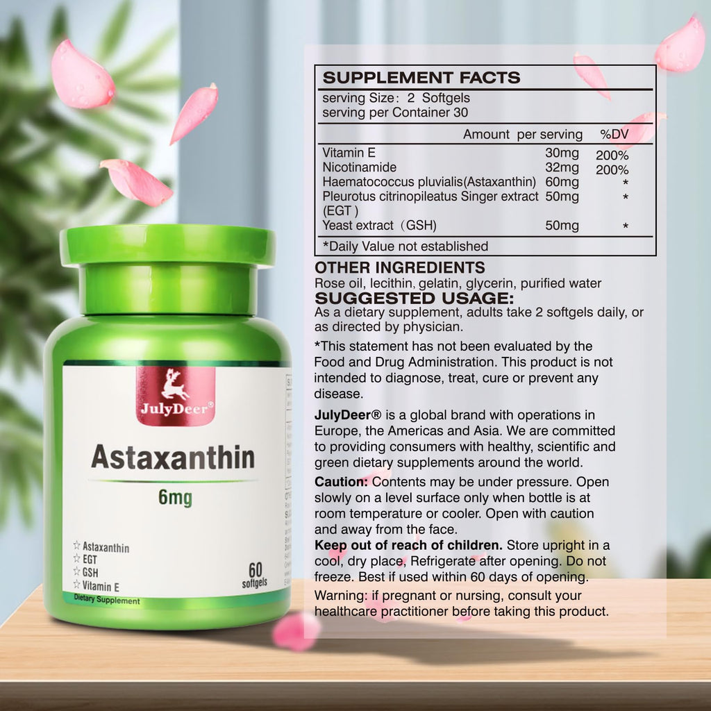 Astaxanthin 6 mg for antioxidant support