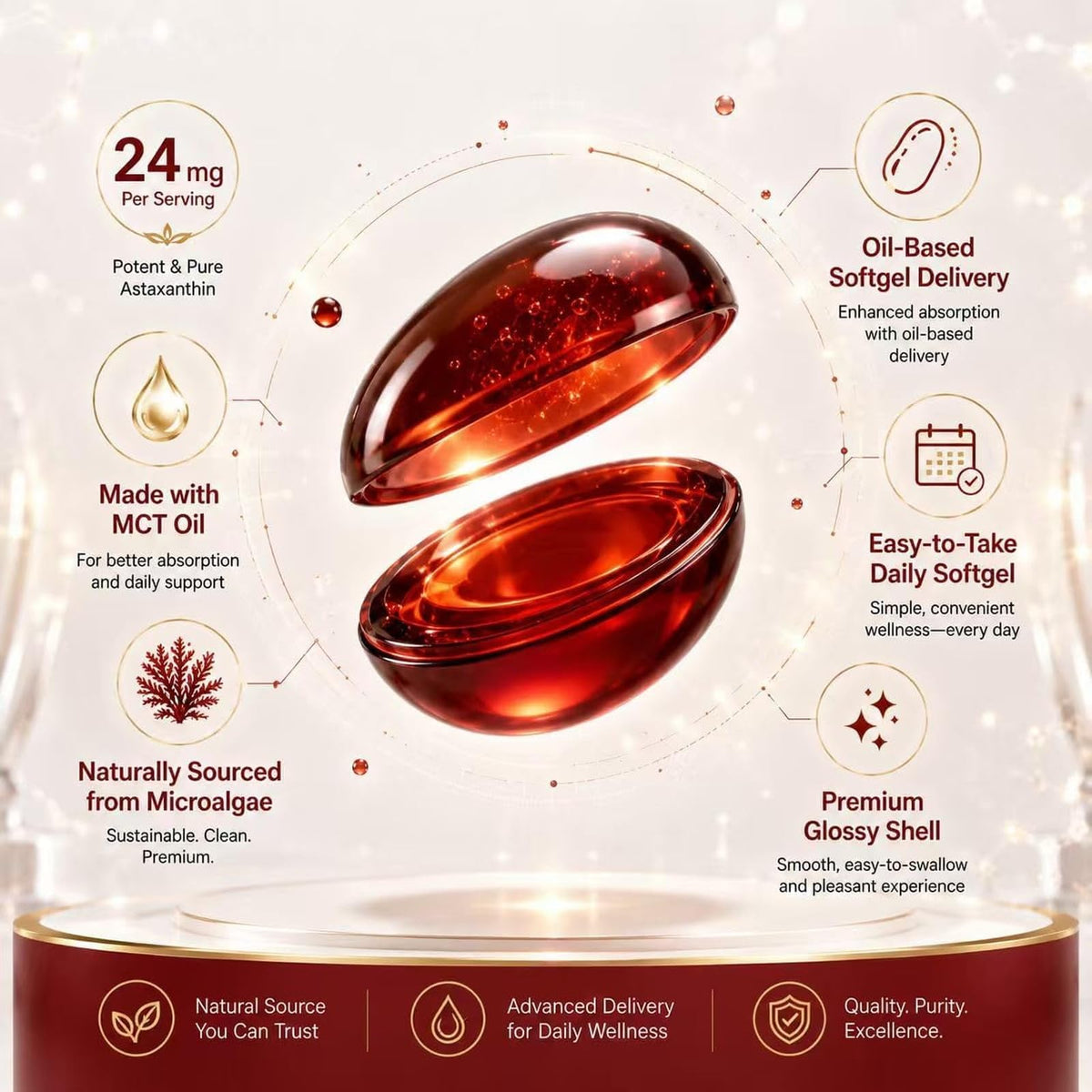 Astaxanthin 60 softgels for daily use