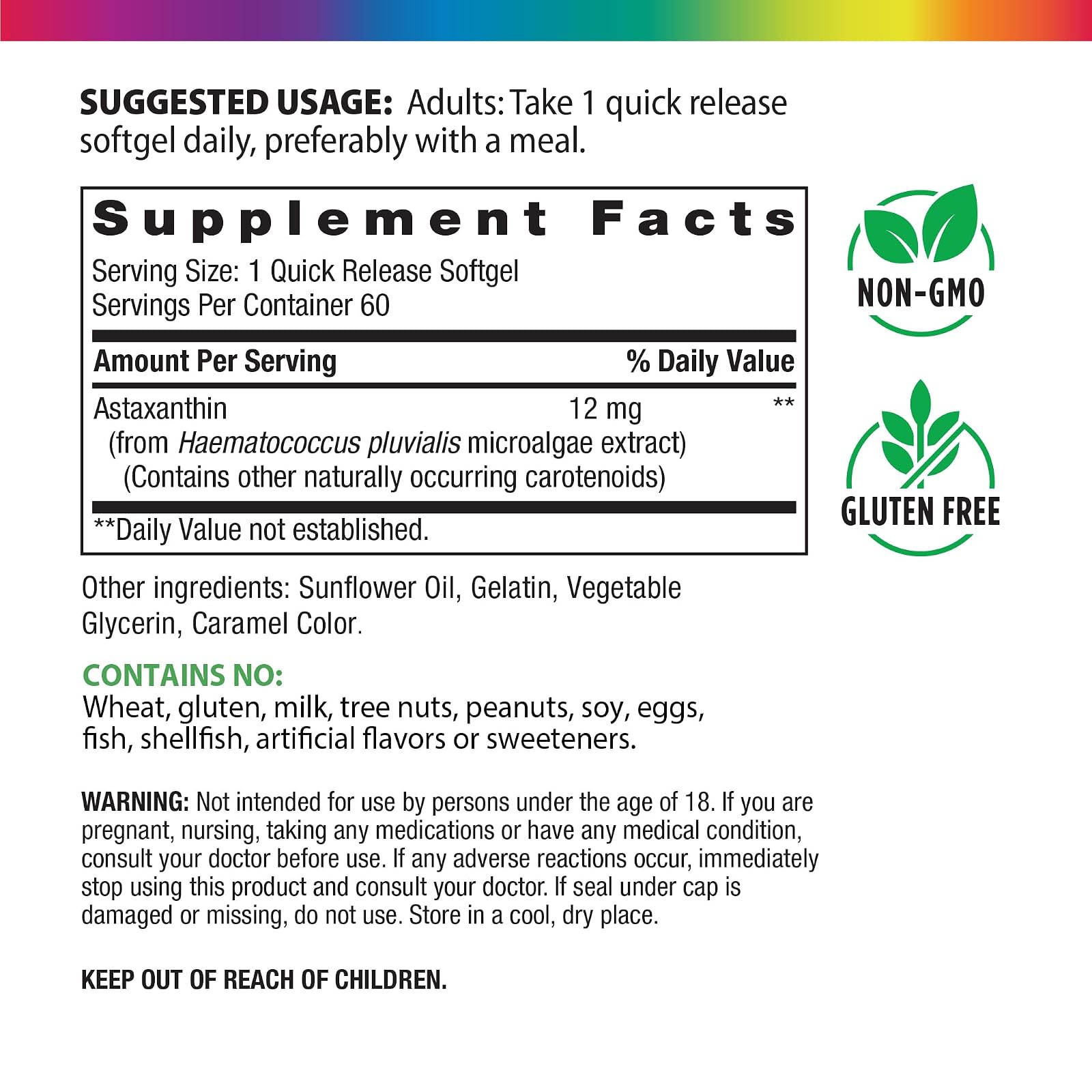 Astaxanthin antioxidant support for immune system