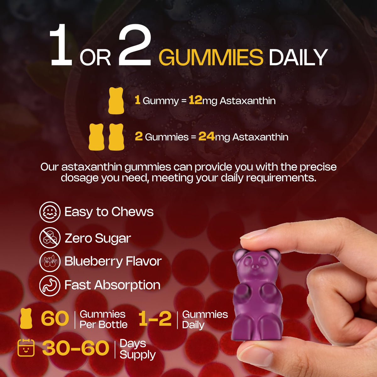 Astaxanthin gummies for daily nutrition