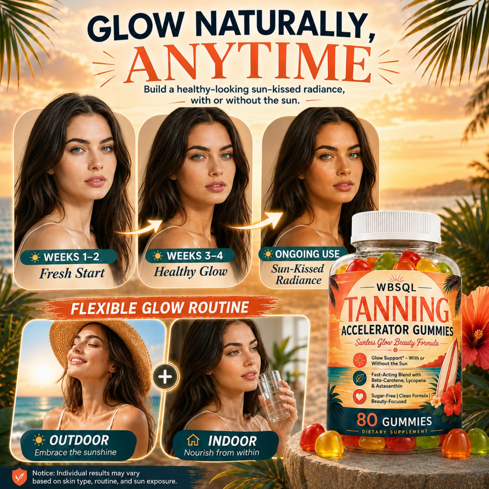 Astaxanthin gummies for sun-kissed glow