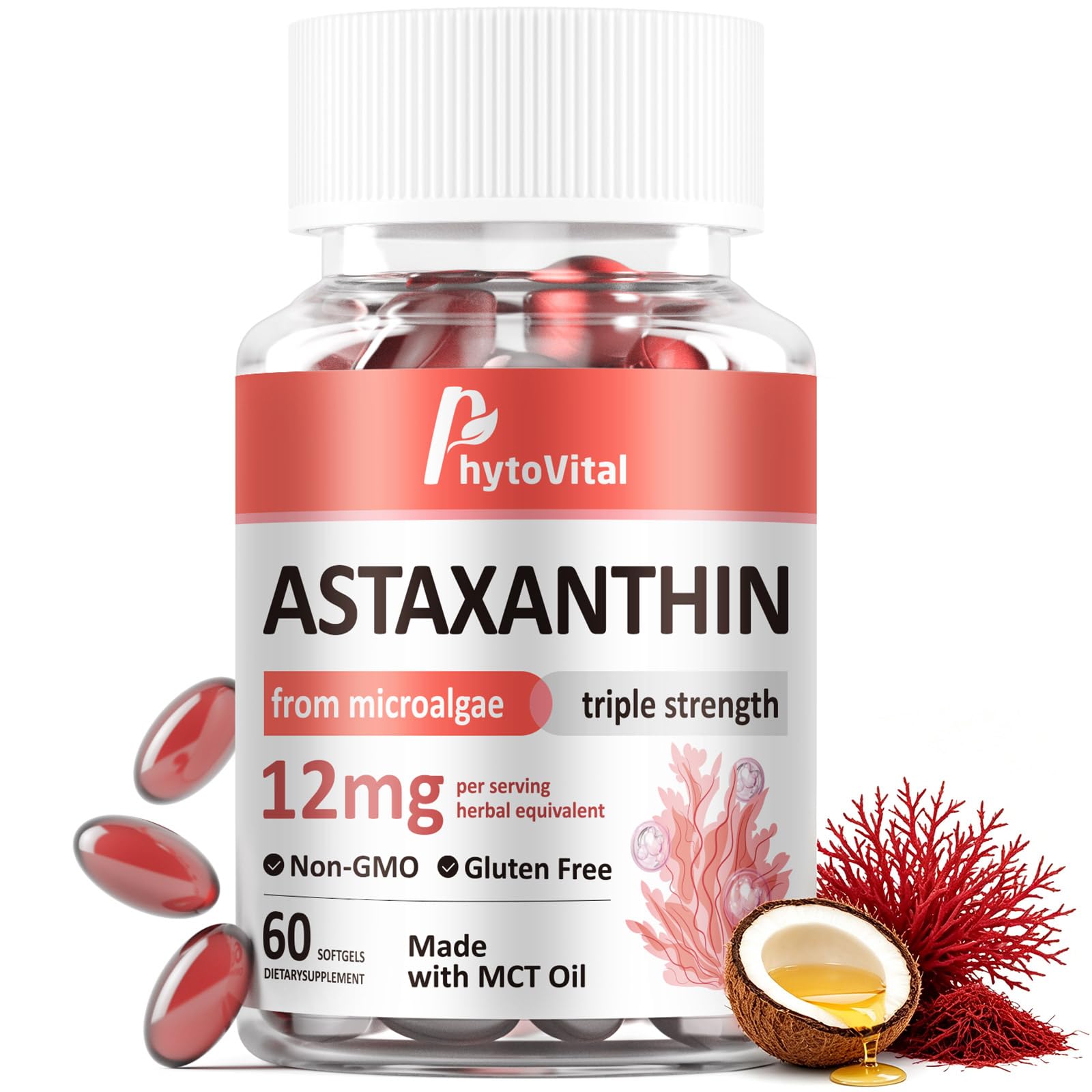 Astaxanthin softgels for antioxidant support