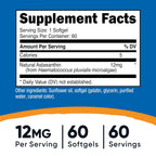 Astaxanthin softgels for antioxidant support