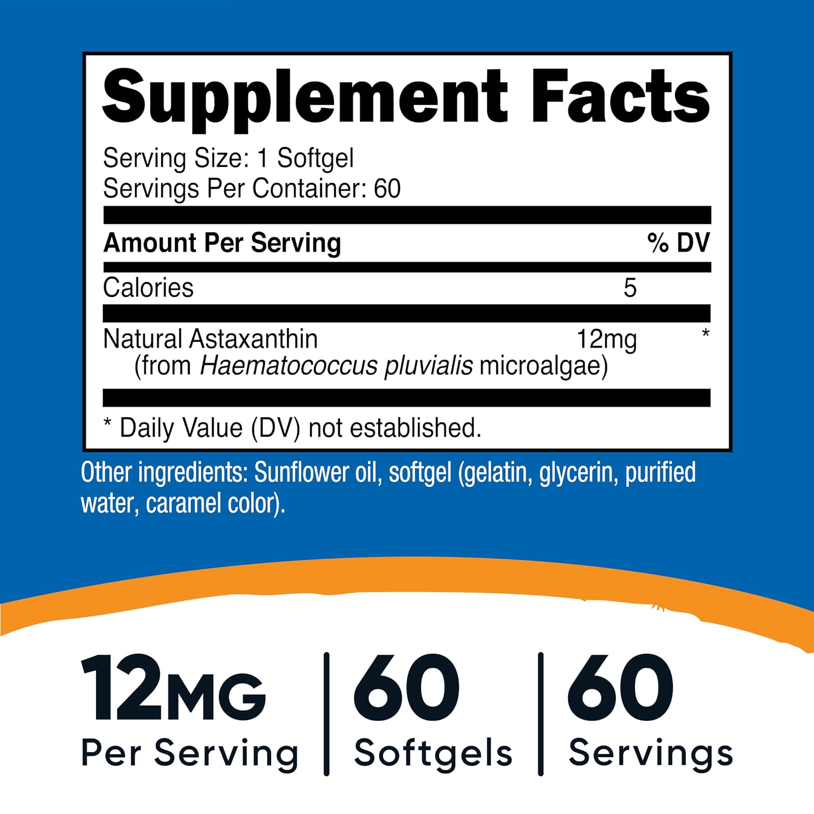Astaxanthin softgels for antioxidant support