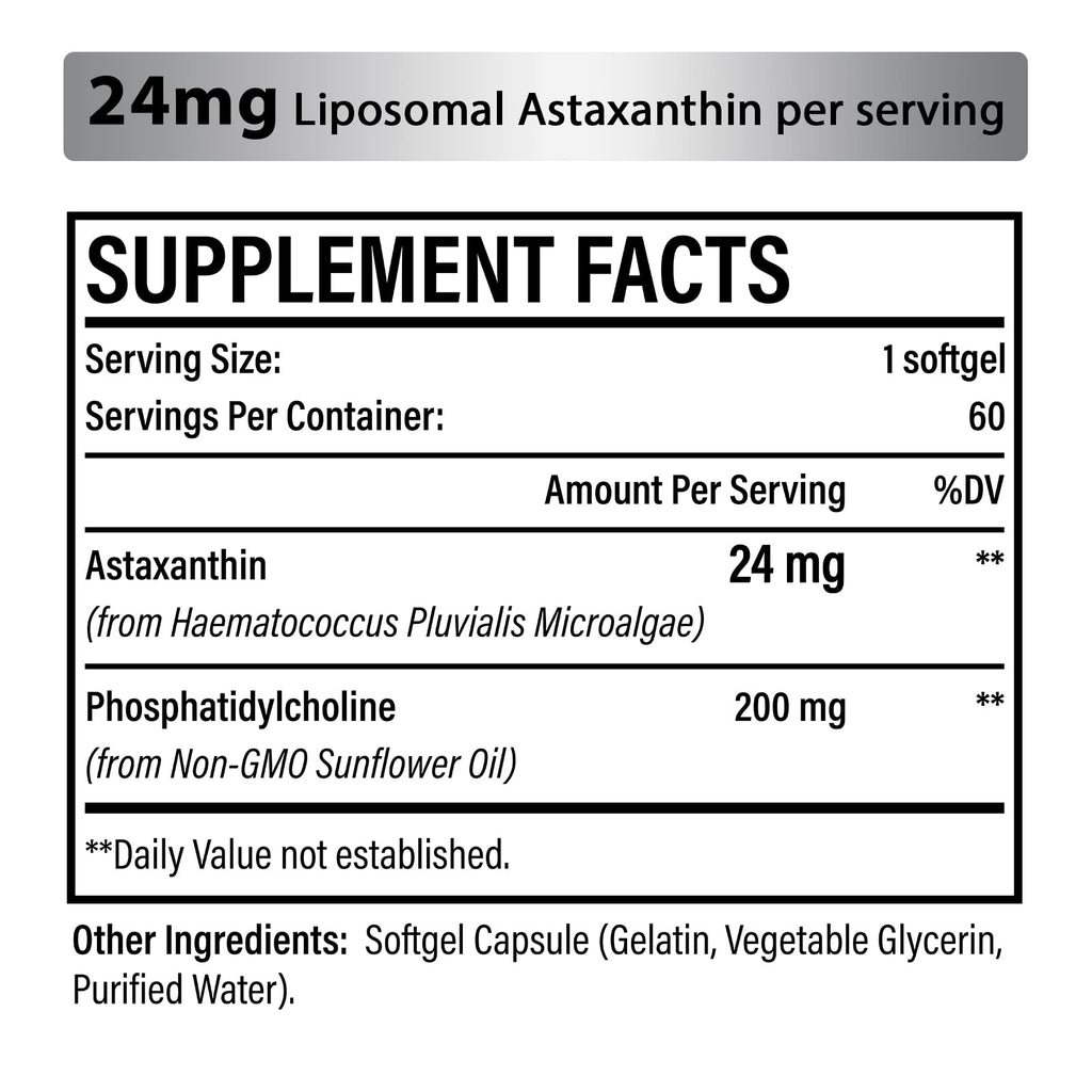 Astaxanthin softgels for athletic performance