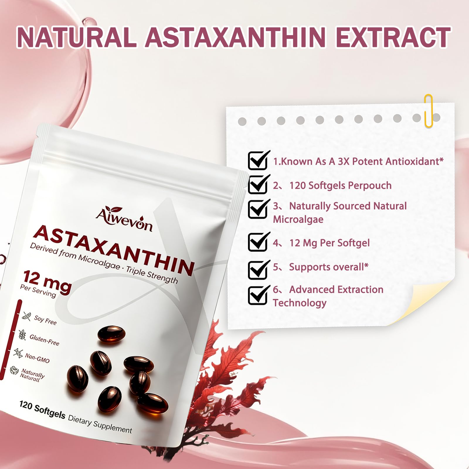 Astaxanthin softgels for athletic performance
