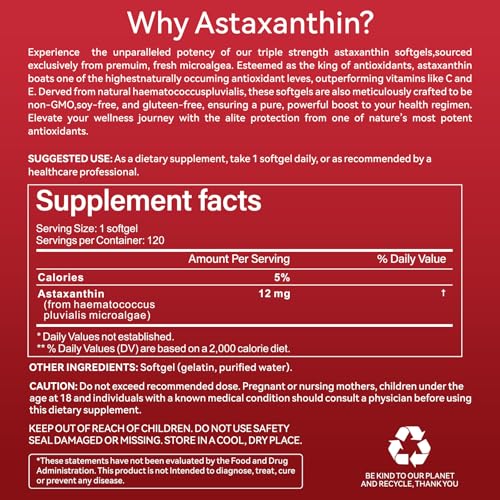 Astaxanthin softgels for daily vitality