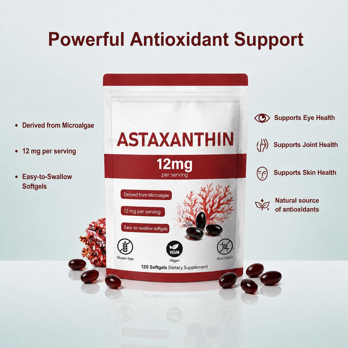 Astaxanthin softgels for daily vitality