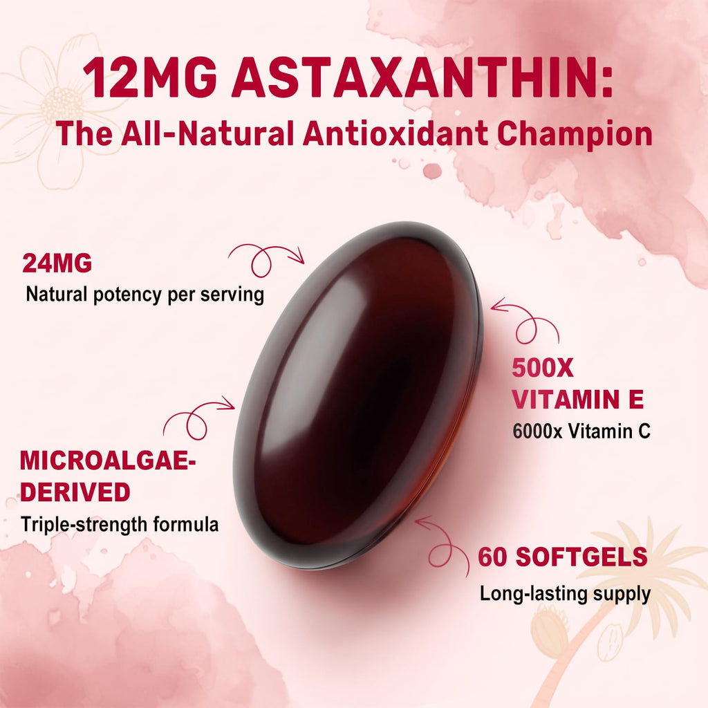 Astaxanthin softgels for skin health