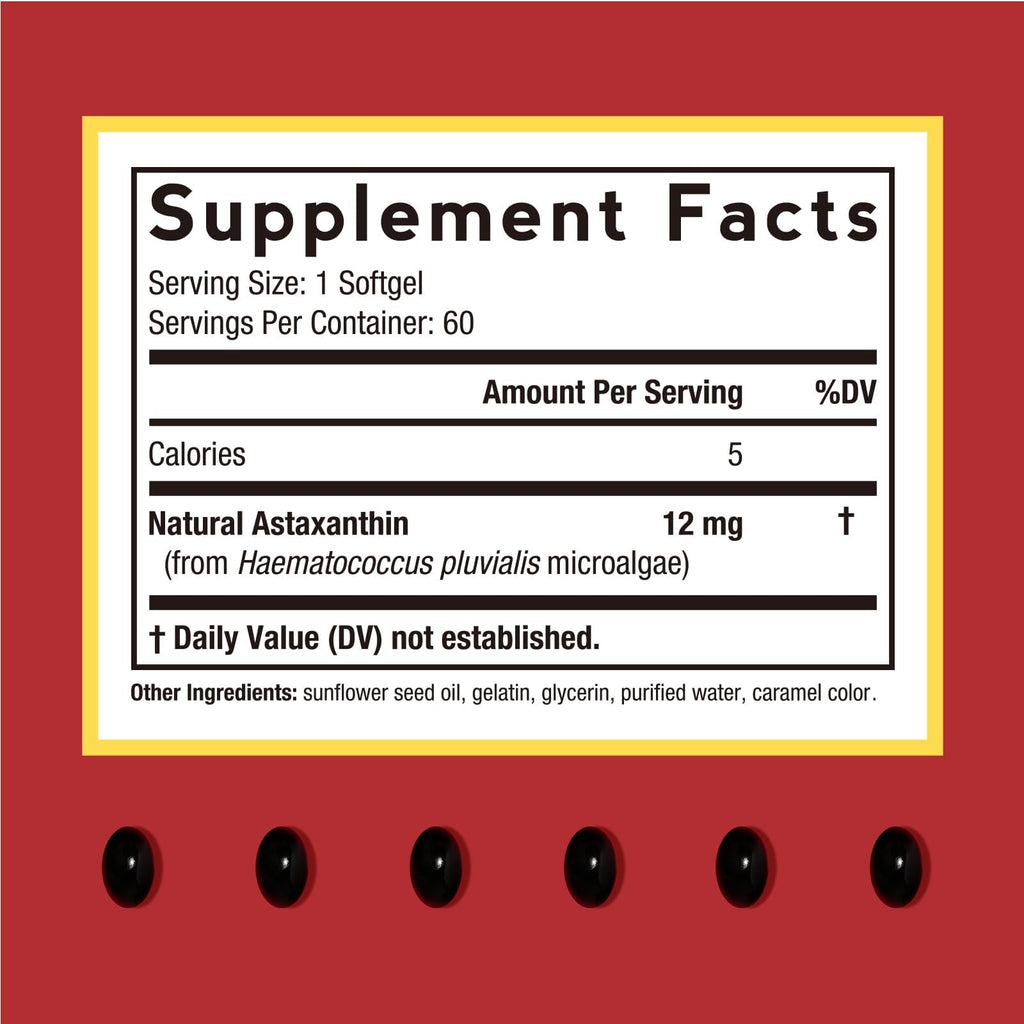 Astaxanthin softgels for skin support