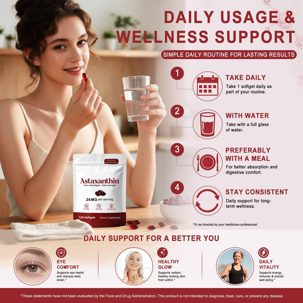 Astaxanthin softgels support immune system