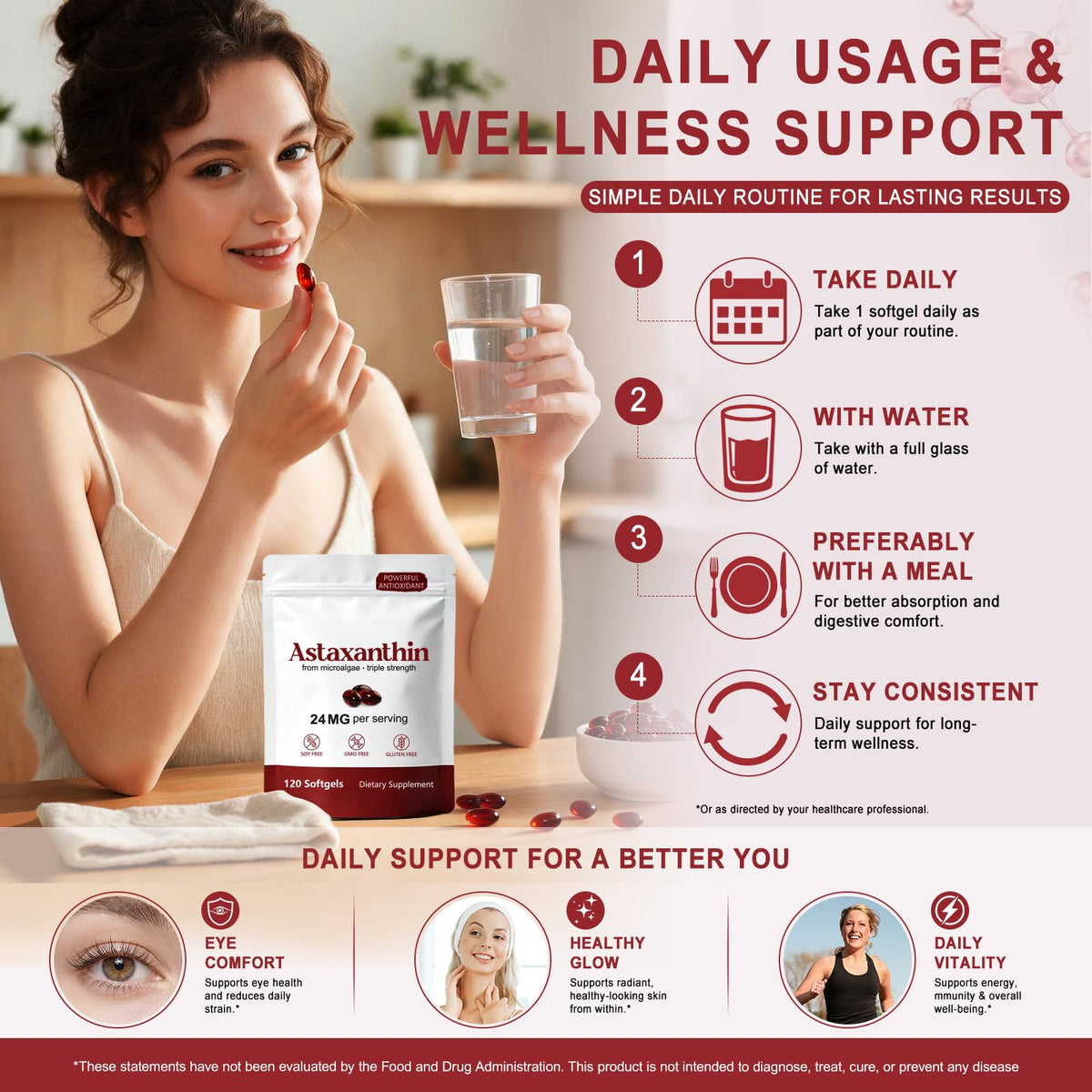 Astaxanthin softgels support immune system