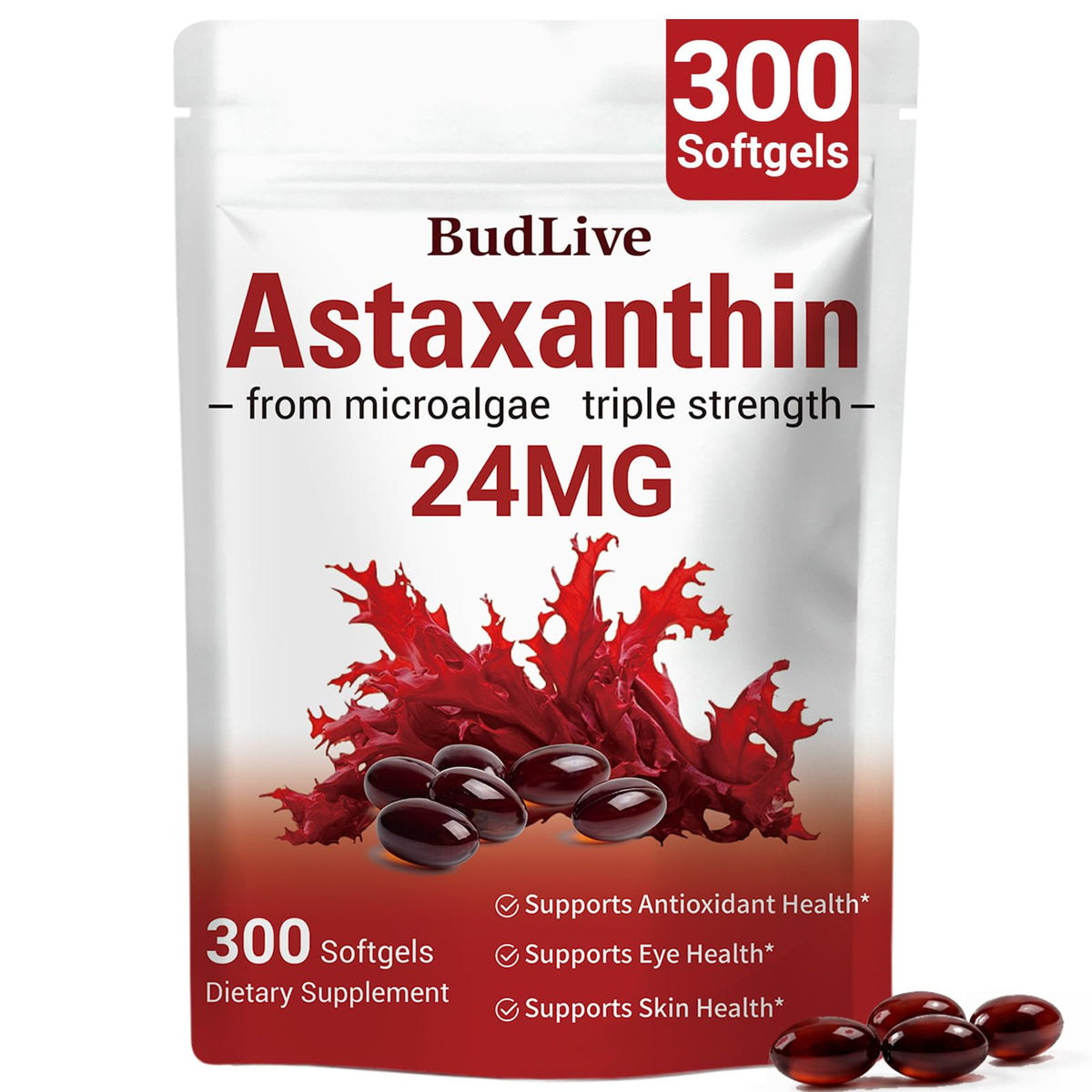 Astaxanthin softgels with MCT oil