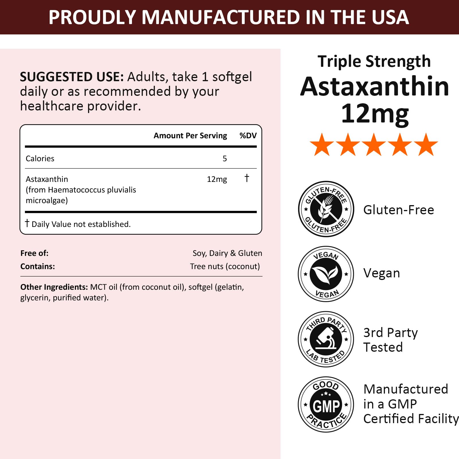 Astaxanthin with MCT oil for brain health