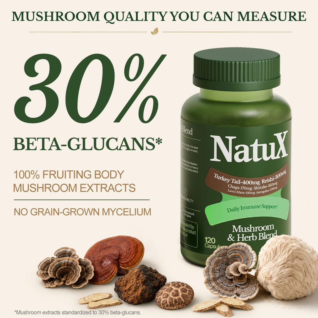 Astragalus infused mushroom capsules