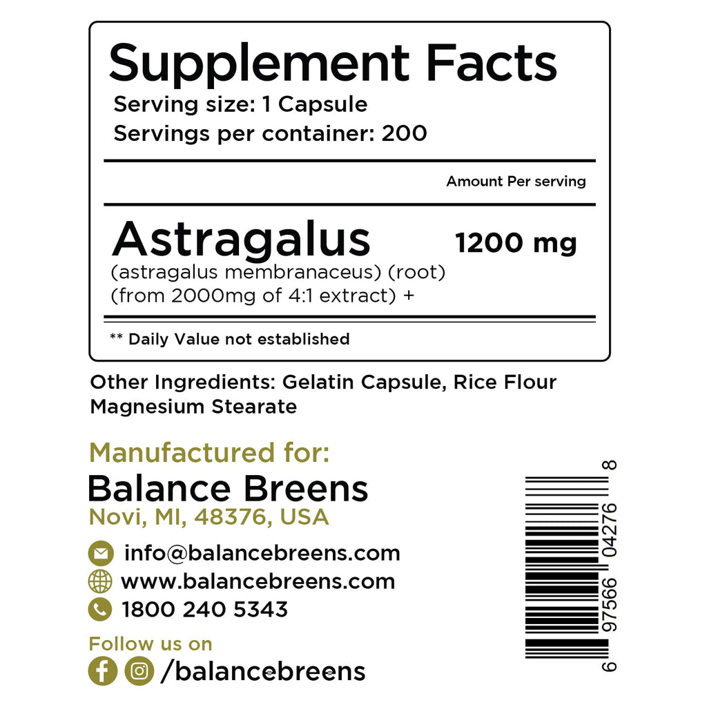 astragalus supplement for overall well-being