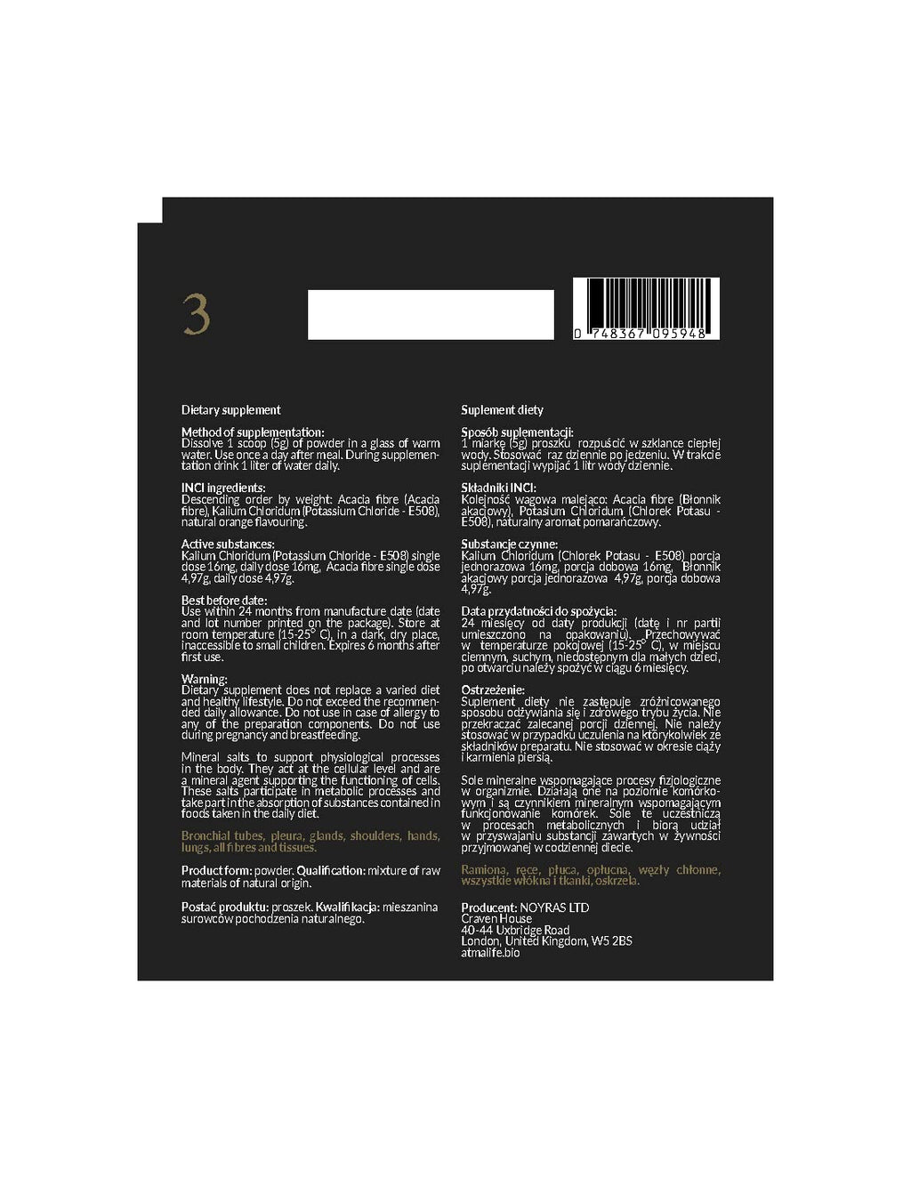 Atmalife vegan potassium for vitality