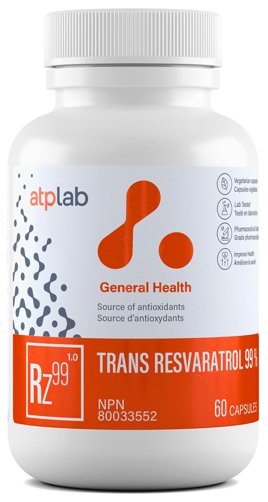ATP LAB Trans Resveratrol antioxidant capsules