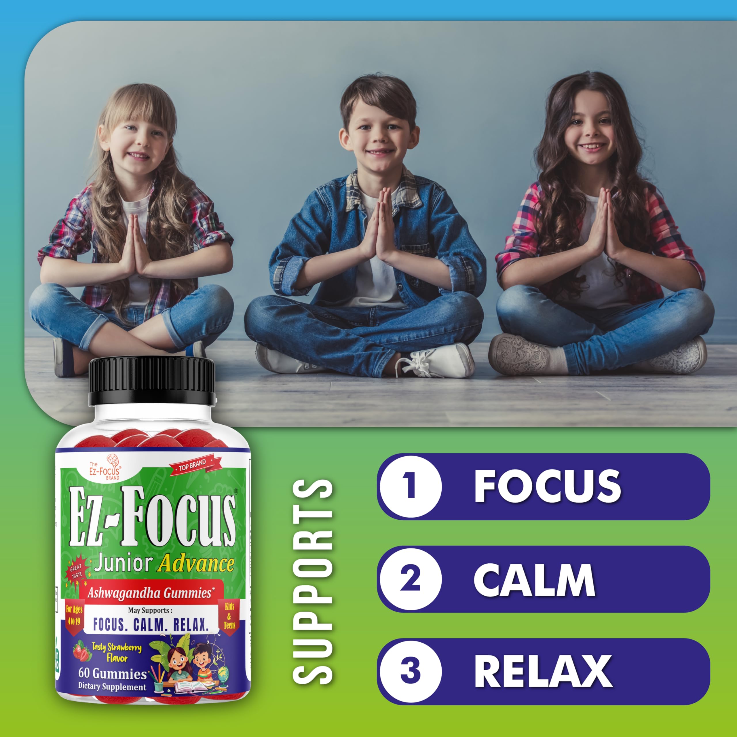 Attention support gummies for children