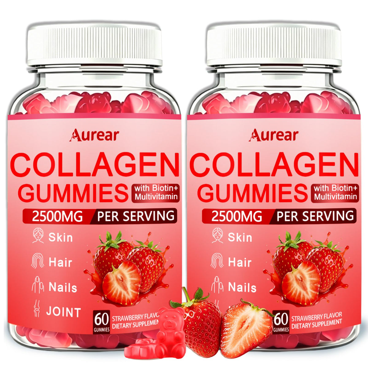 Aurear collagen peptides gummies for skin