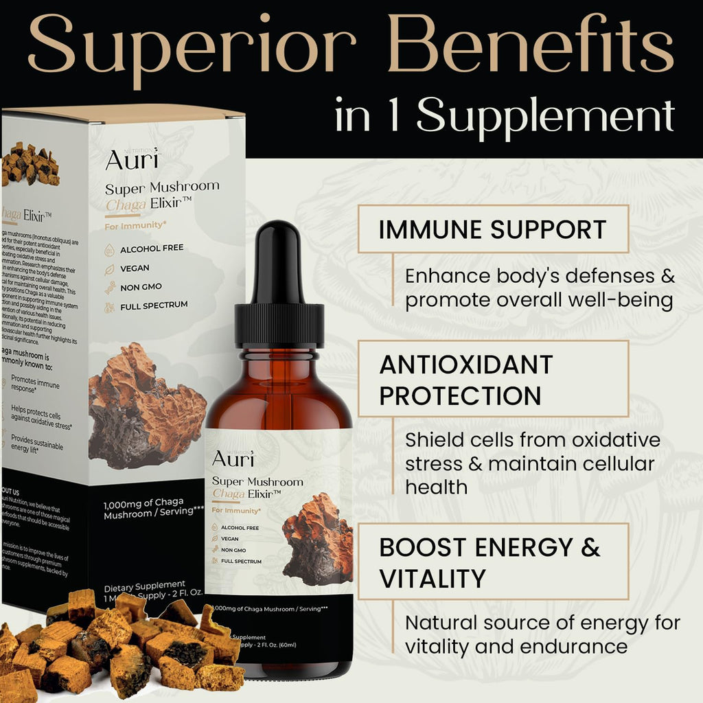 Auri Nutrition chaga for stress relief