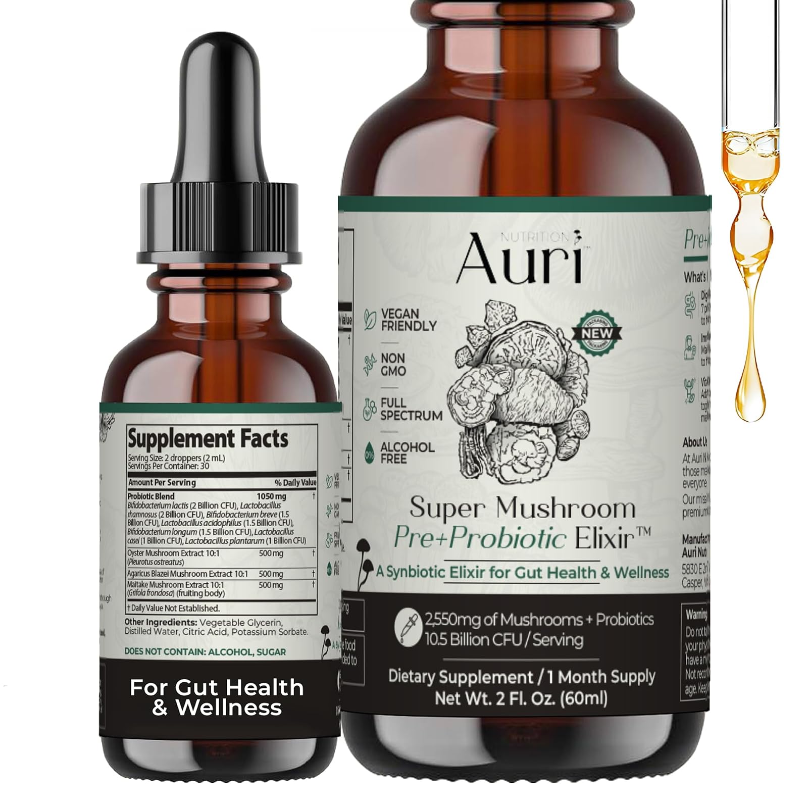 Auri Nutrition mushroom probiotic elixir