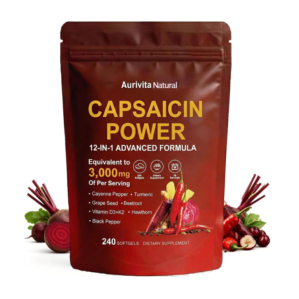 Aurivita Capsaicin Power softgels for wellness