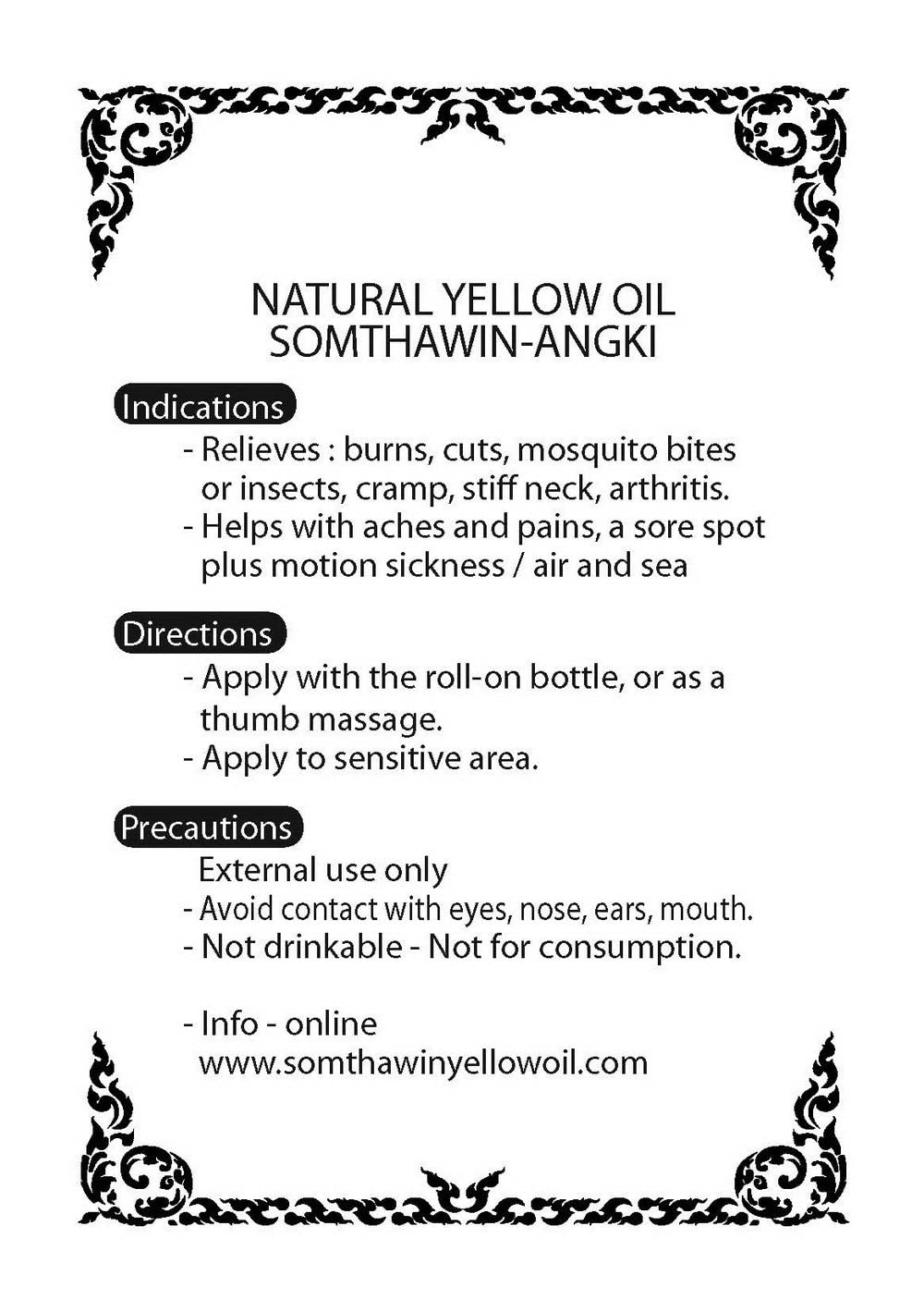 Authentic Thai herb yellow oil benefits