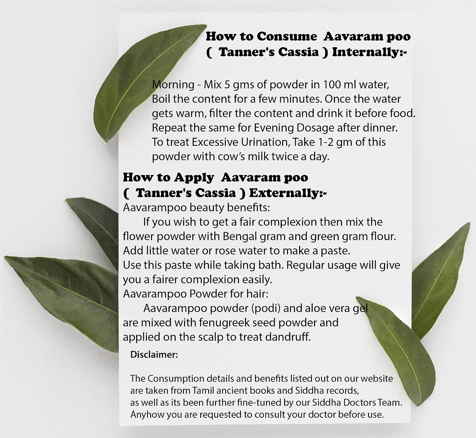 Avarampoo powder for wellness benefits