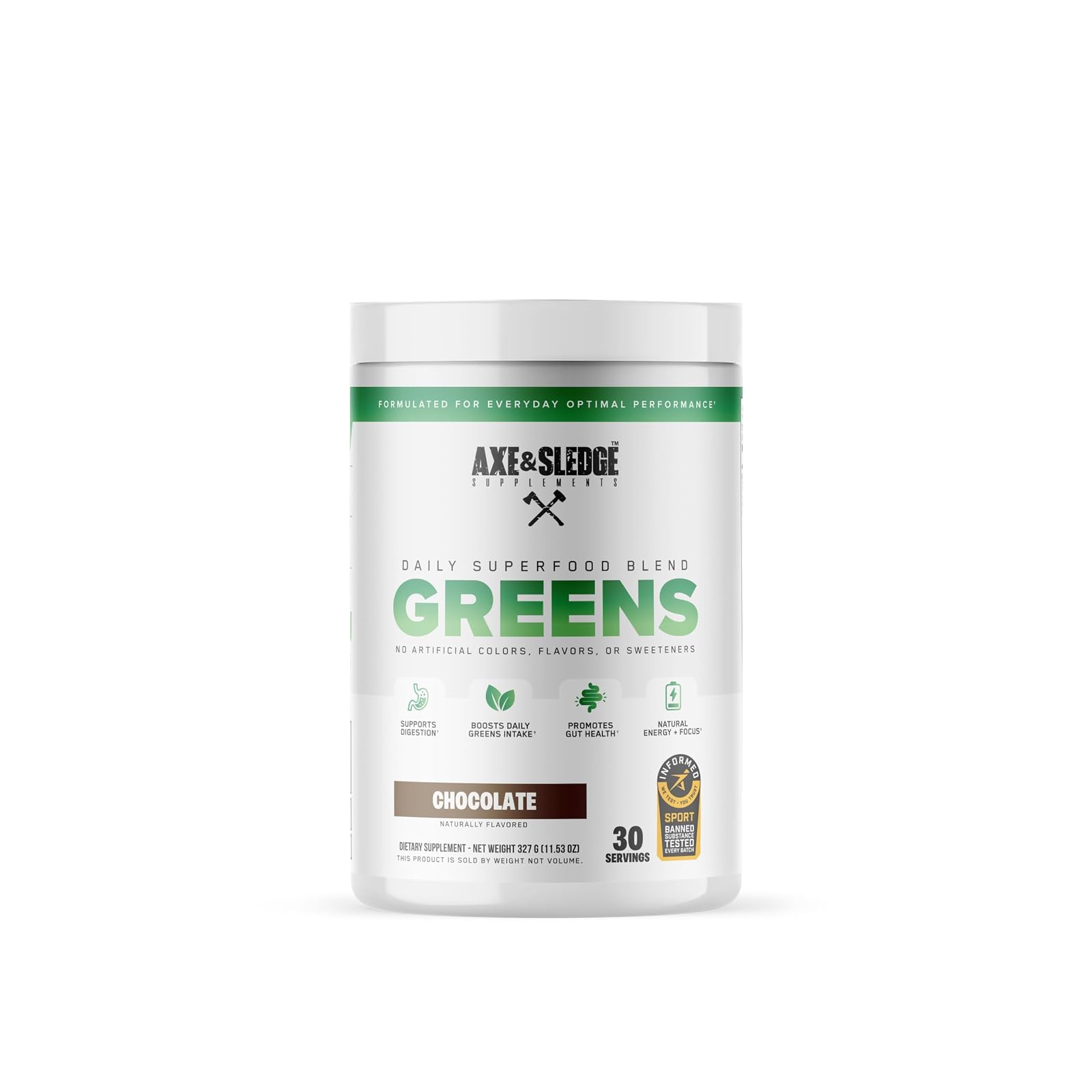 Axe and Sledge chocolate super greens powder
