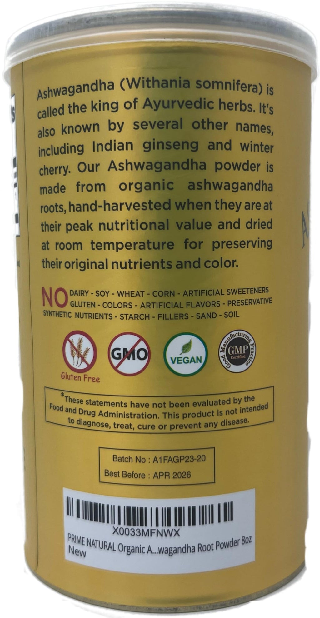 ayurvedic adaptogen ashwagandha supplement