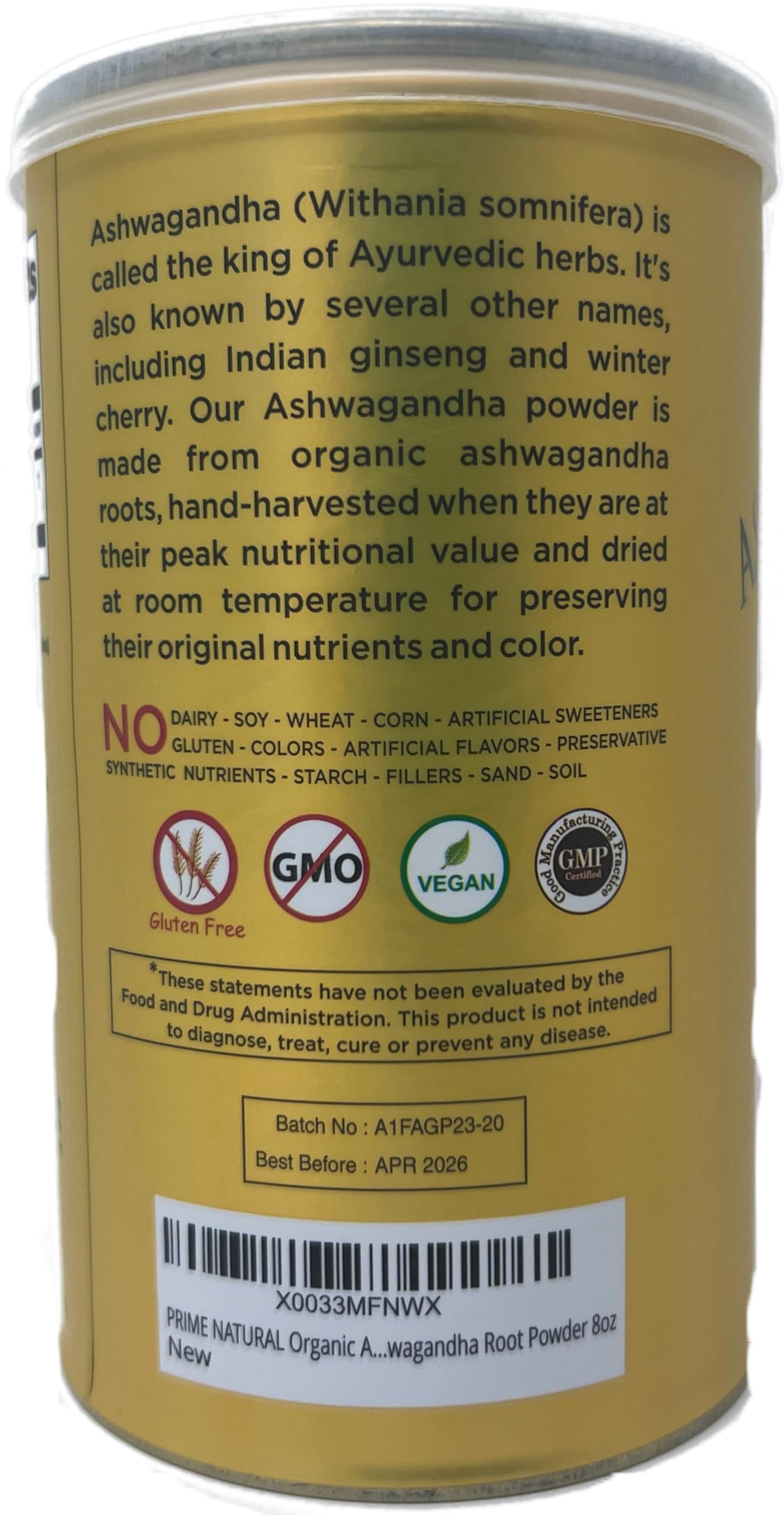 ayurvedic adaptogen ashwagandha supplement