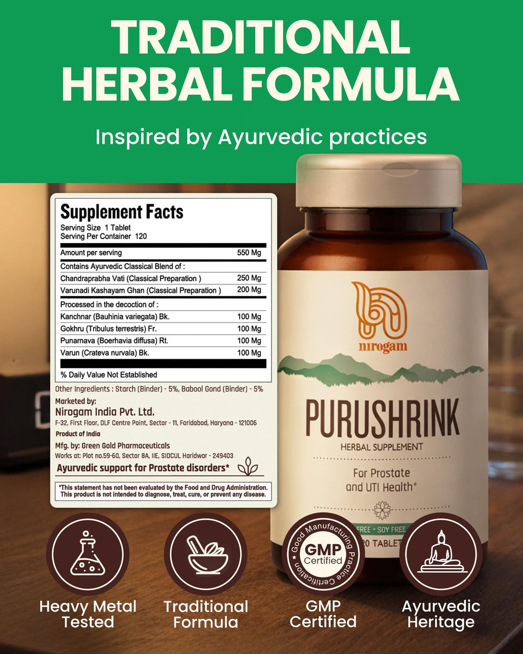 Ayurvedic prostate support supplement