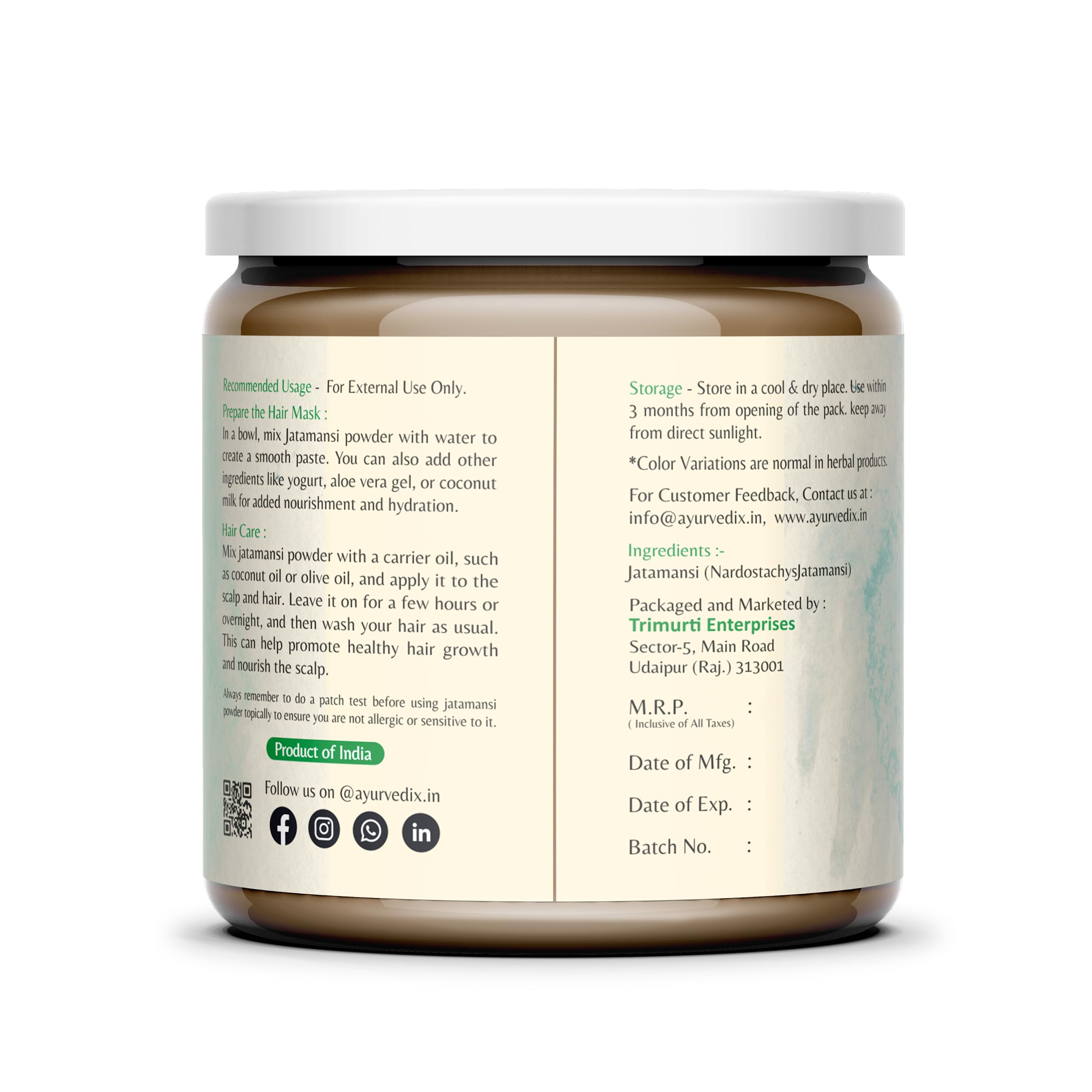 ayurvedic scalp nourishment powder