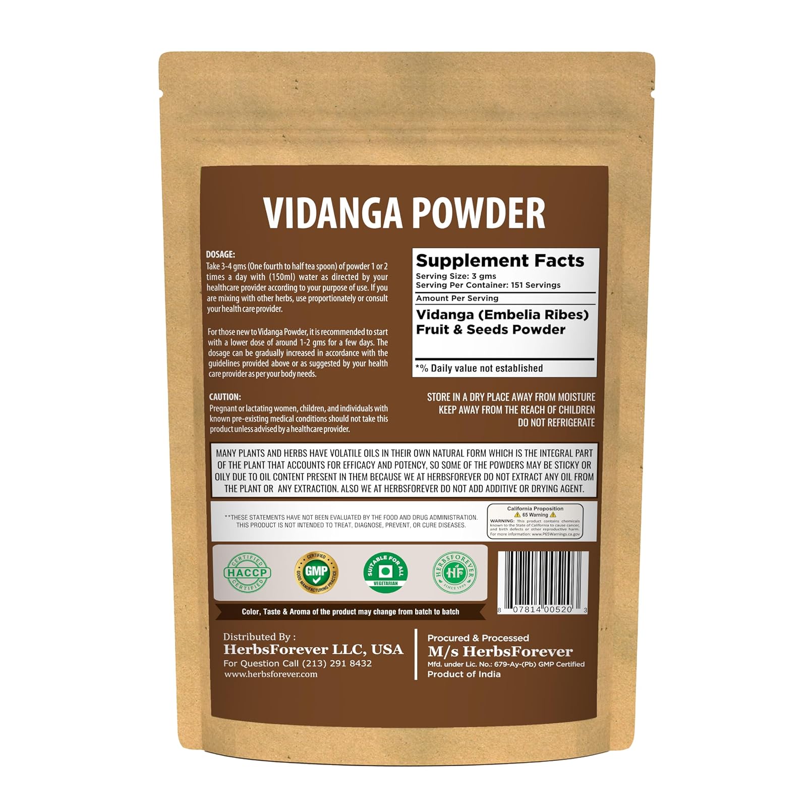 Ayurvedic Vidanga Powder for wellness