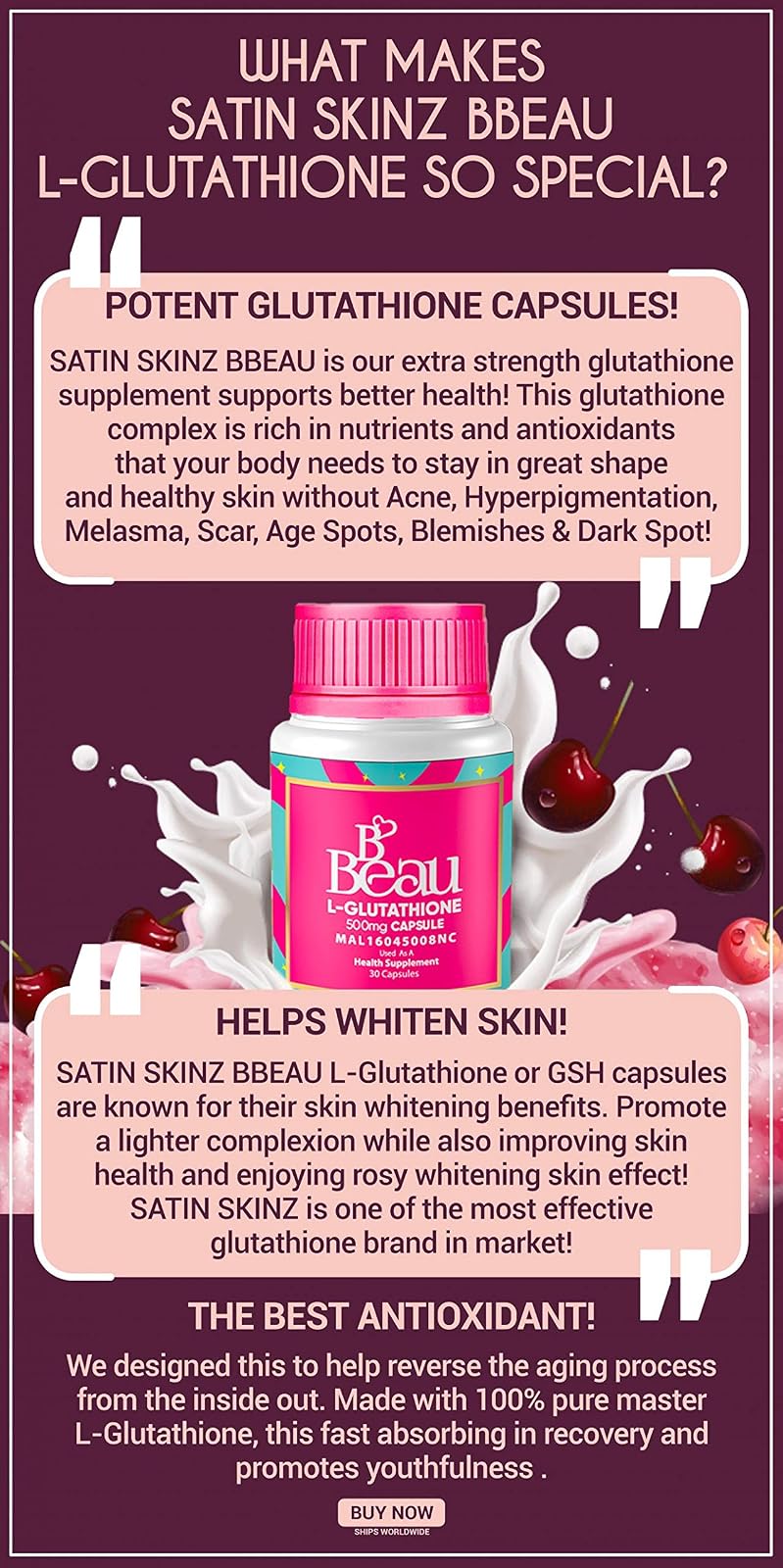 B'Beau L-Glutathione 60 capsules for wellness