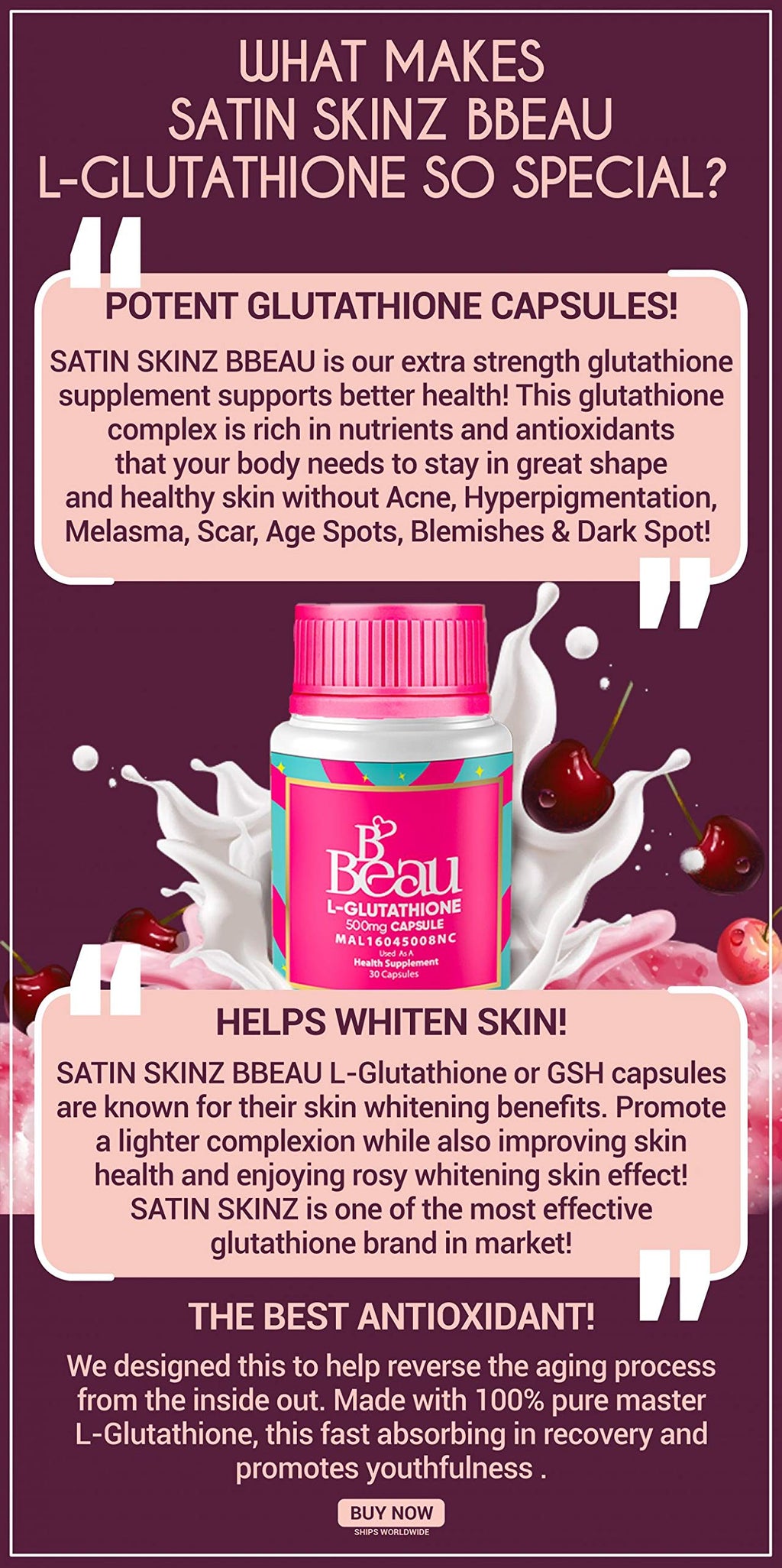 B'Beau L Glutathione beauty supplements