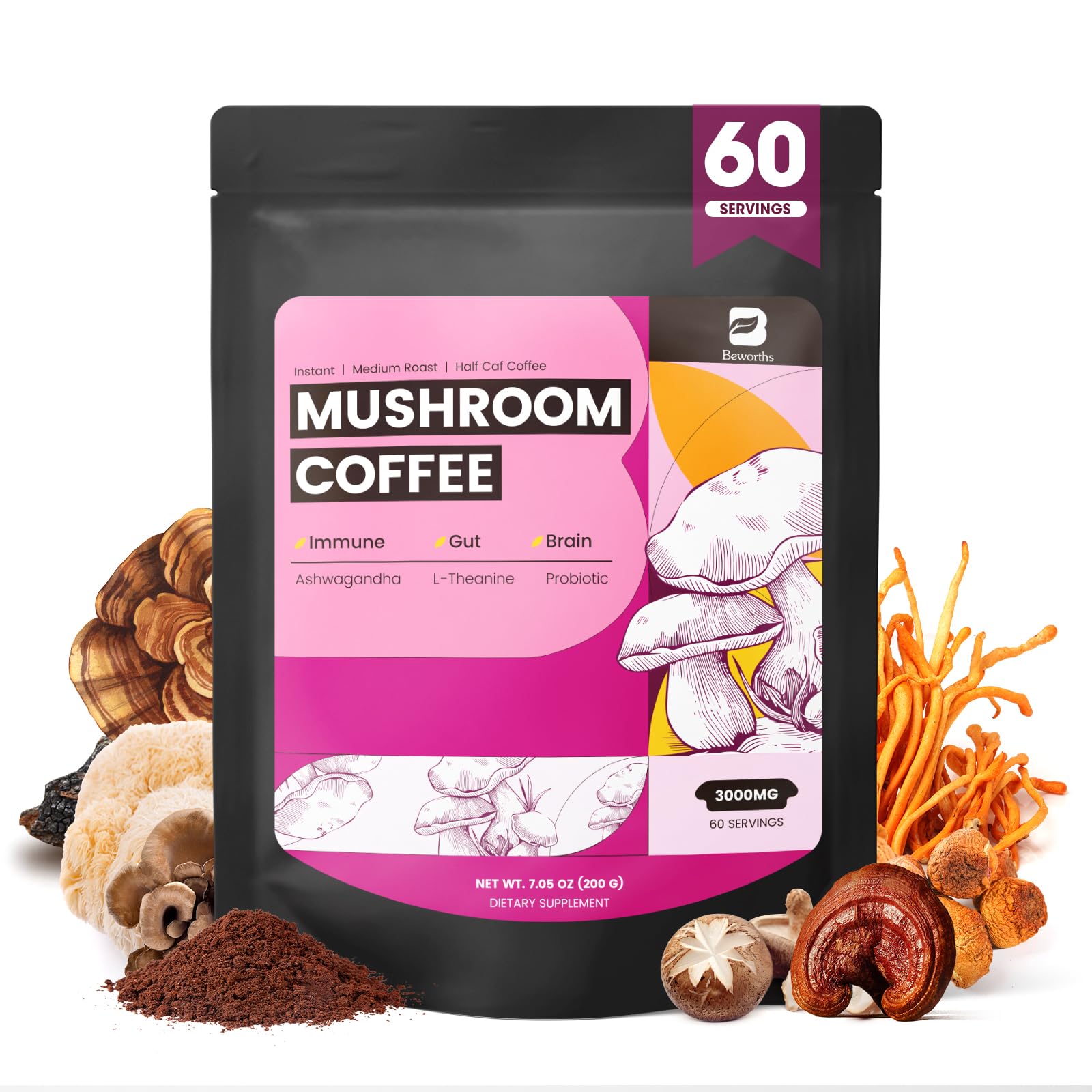 B BEWORTHS mushroom coffee blend