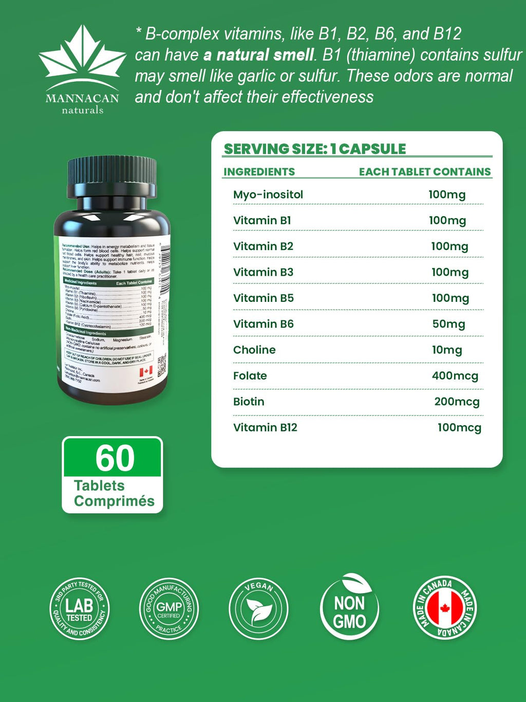 B-Complex capsules for energy support