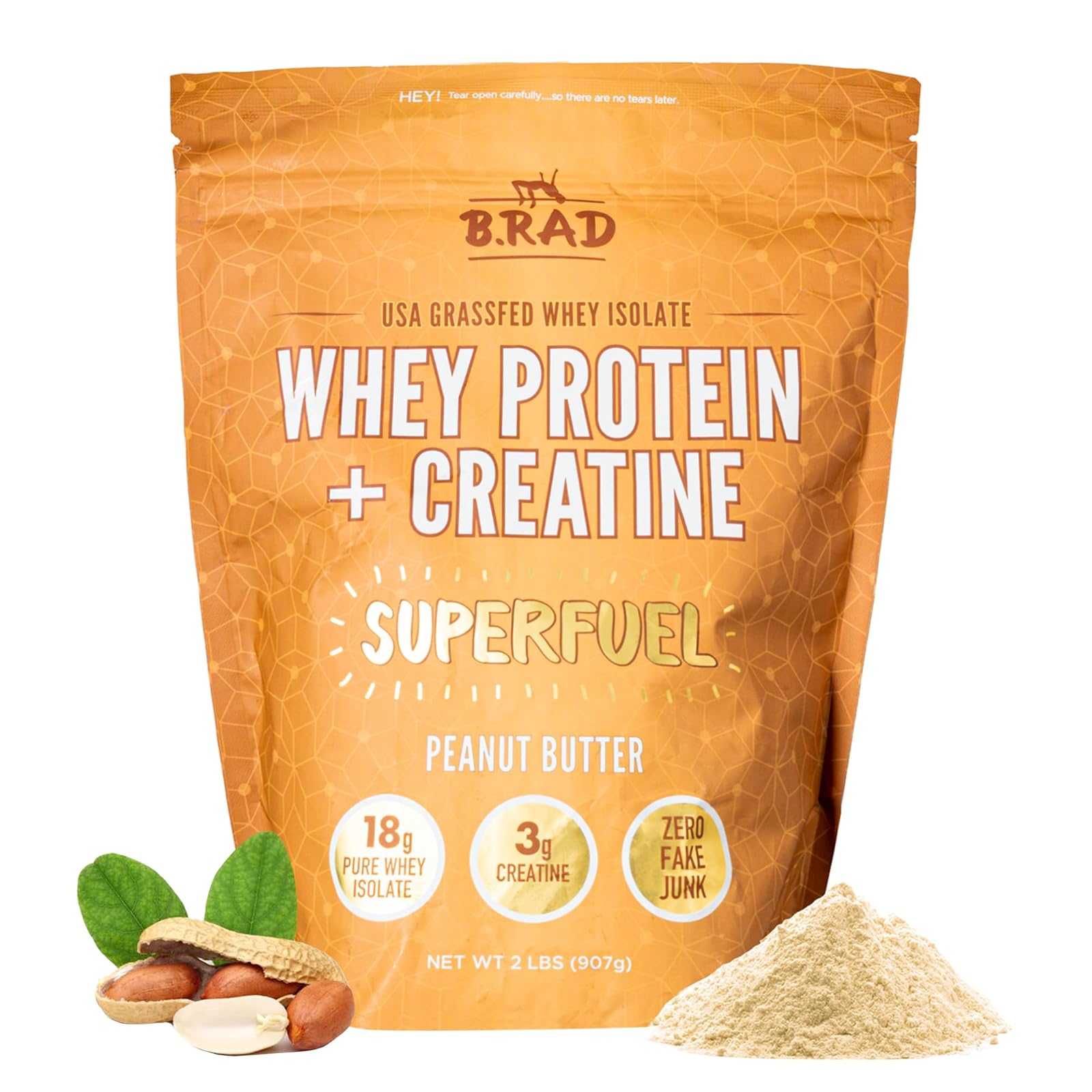 B.rad Superfuel whey protein isolate peanut butter