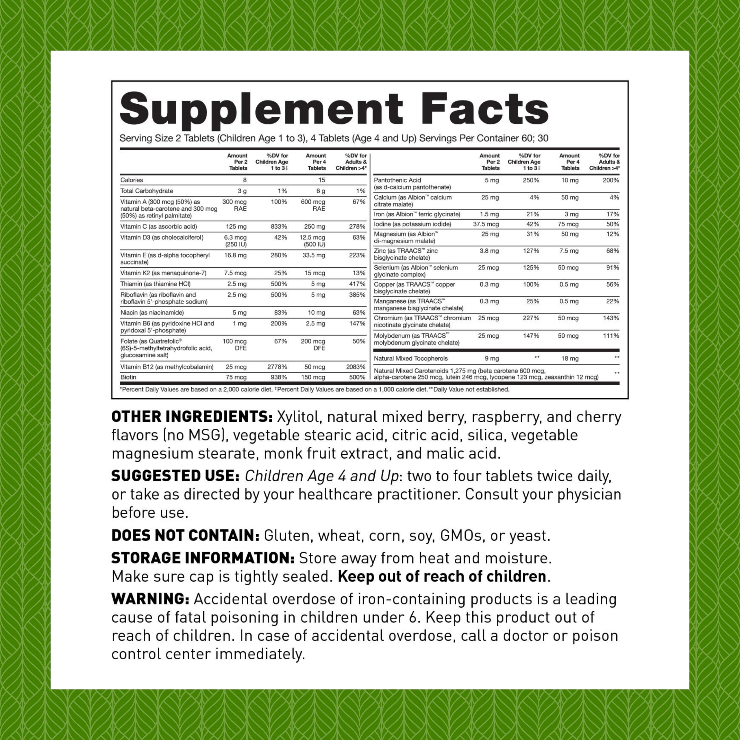 B vitamins and calcium for kids