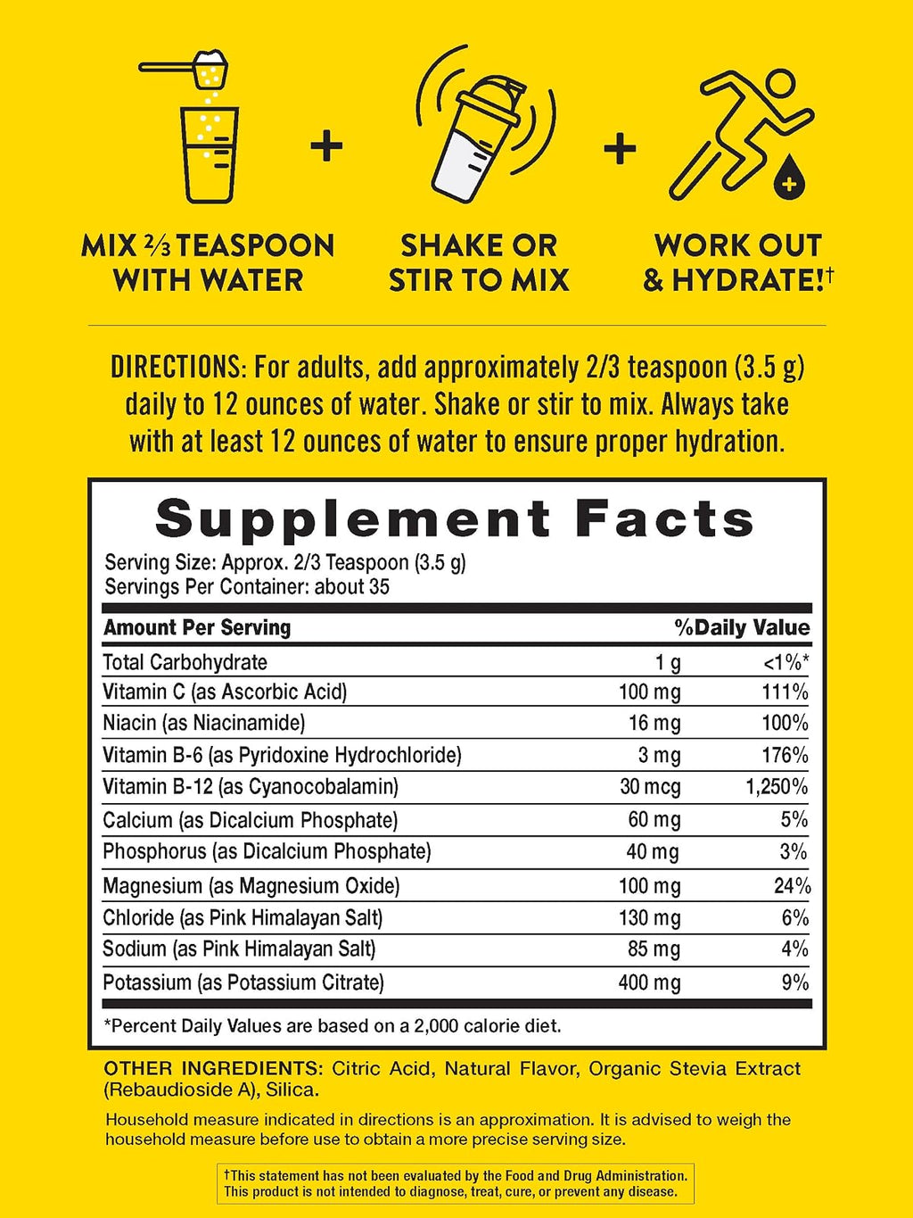 B vitamins enriched electrolyte powder