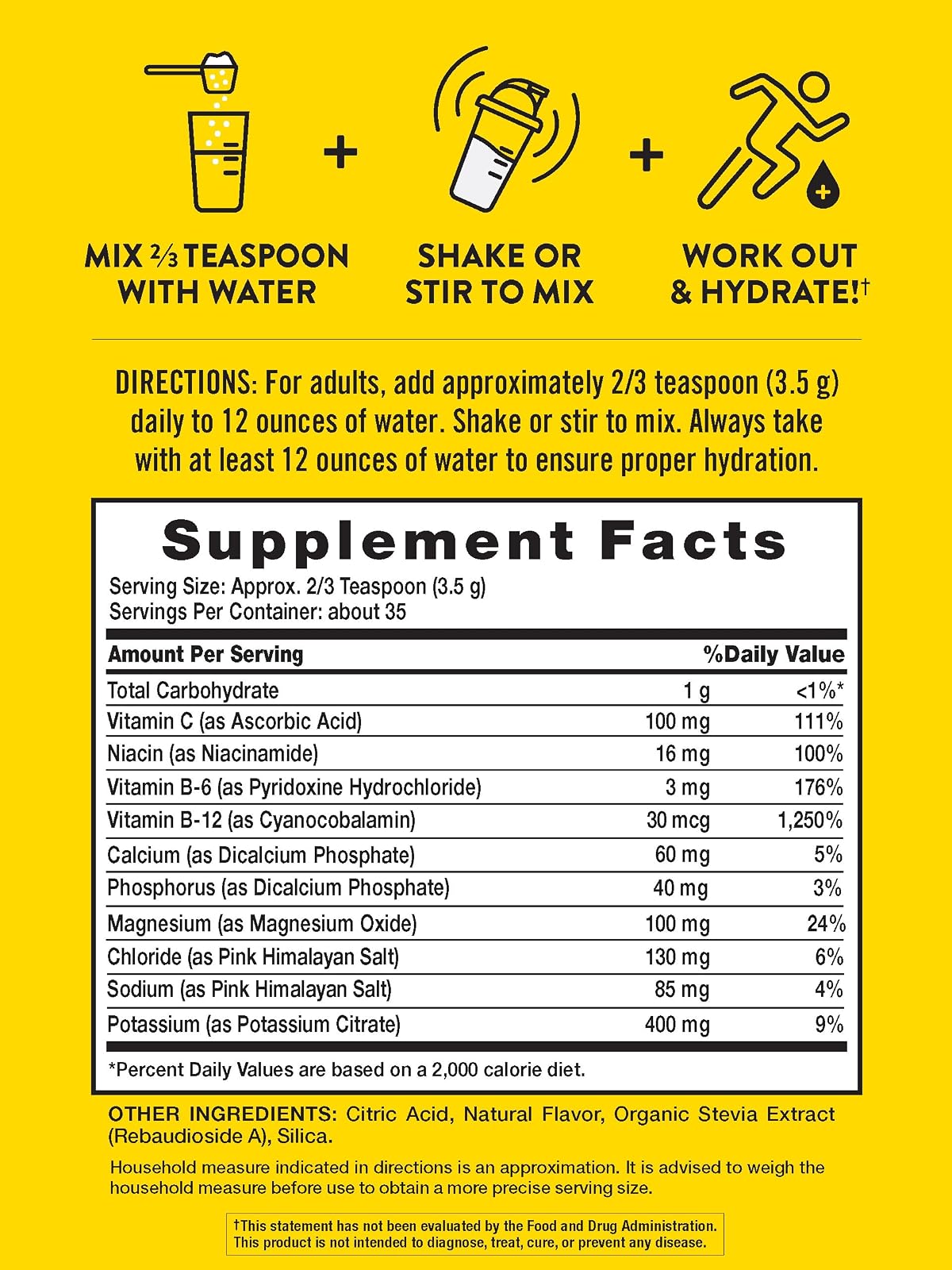 B vitamins enriched electrolyte powder